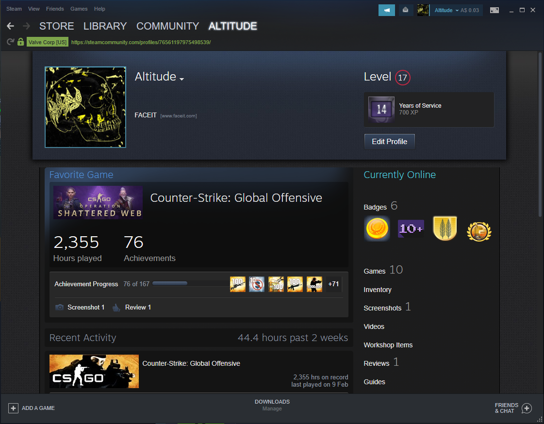 faceit lvl 9 200+ games 10 yr vet coin - EpicNPC