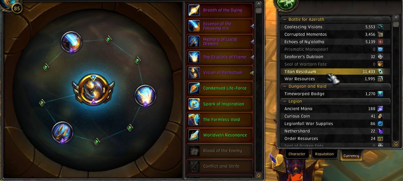 SOLD - 465 Death Knight : Legion Hidden : Class Mount : AotC Nzoth ...