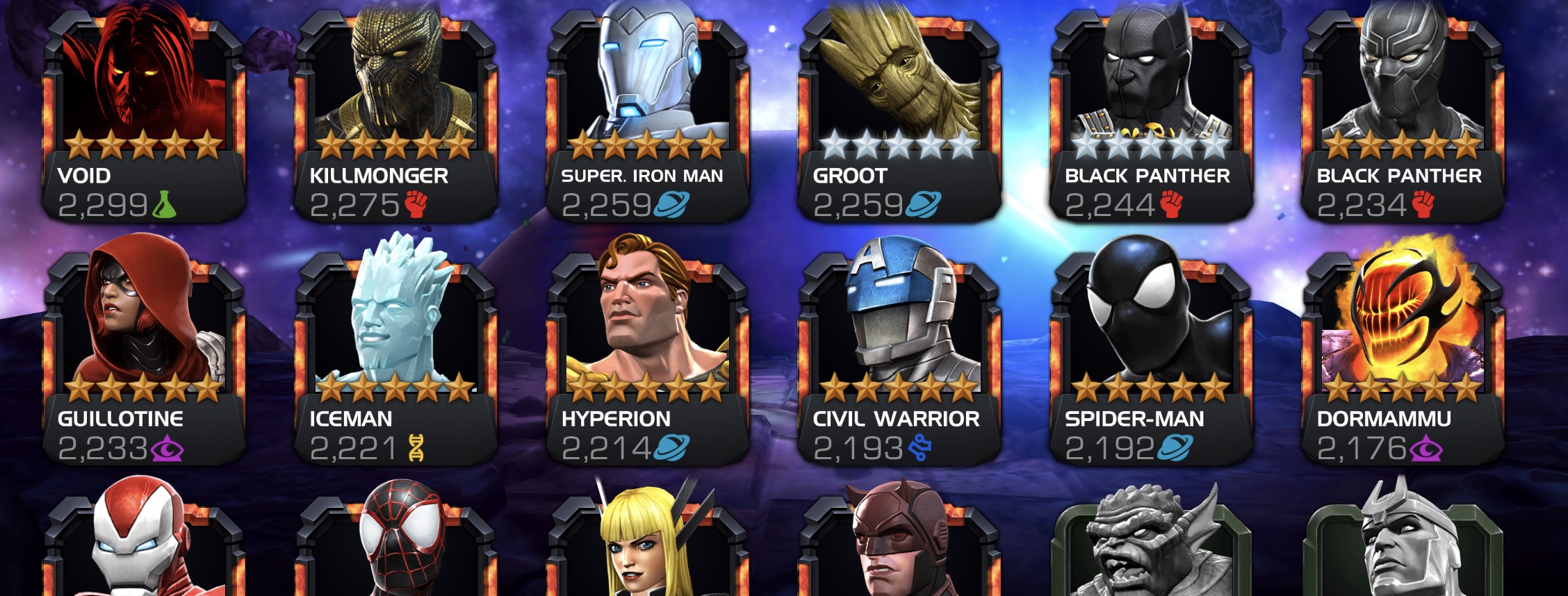 Selling - MCOC Cav Account 10k prestige with multi god tier R5 5*s ...