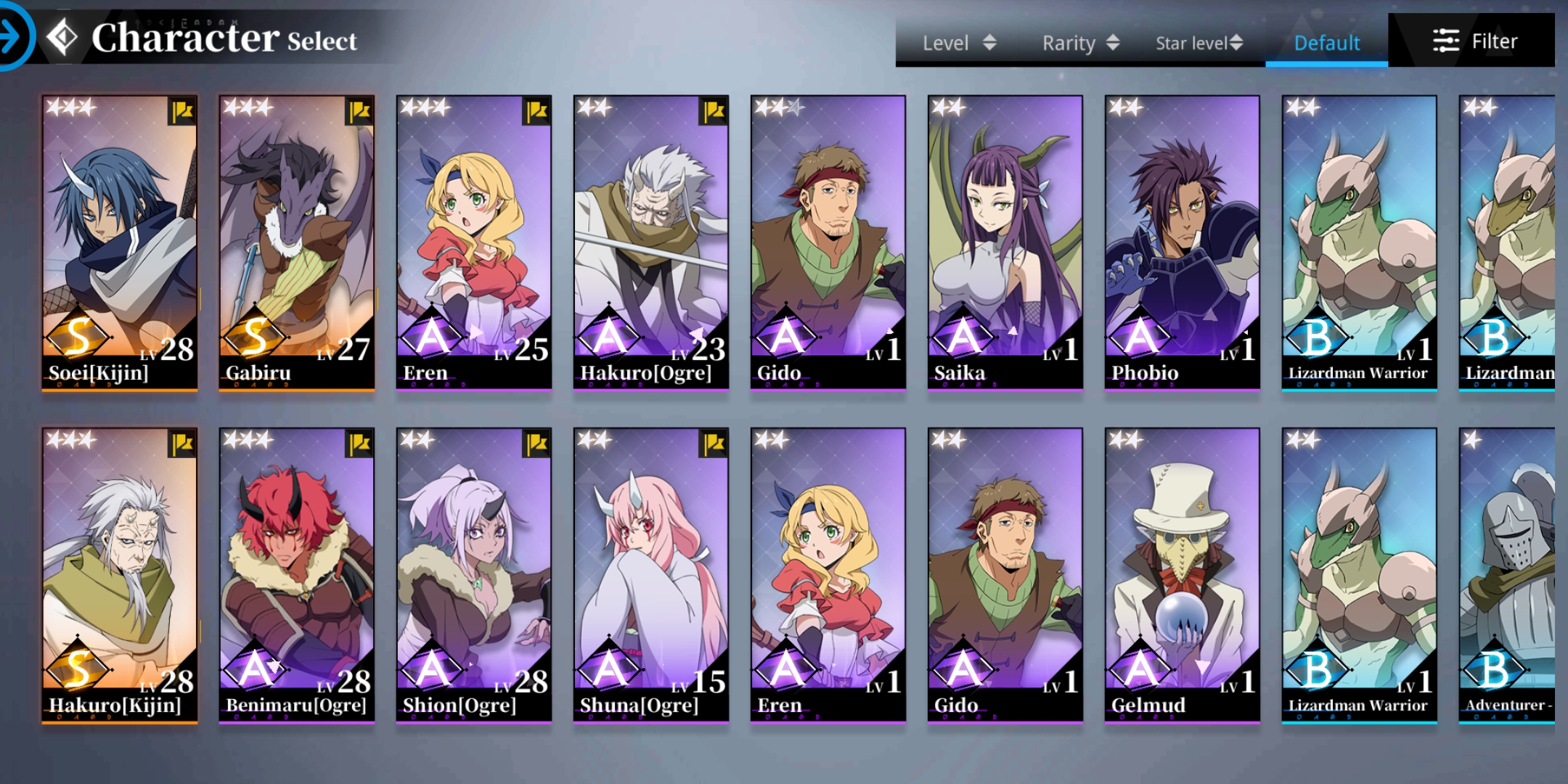 SOLD - Tensura starter 3S Top Tier Hakuro+Soei+Gabiru, map 3-10 - $15 ...