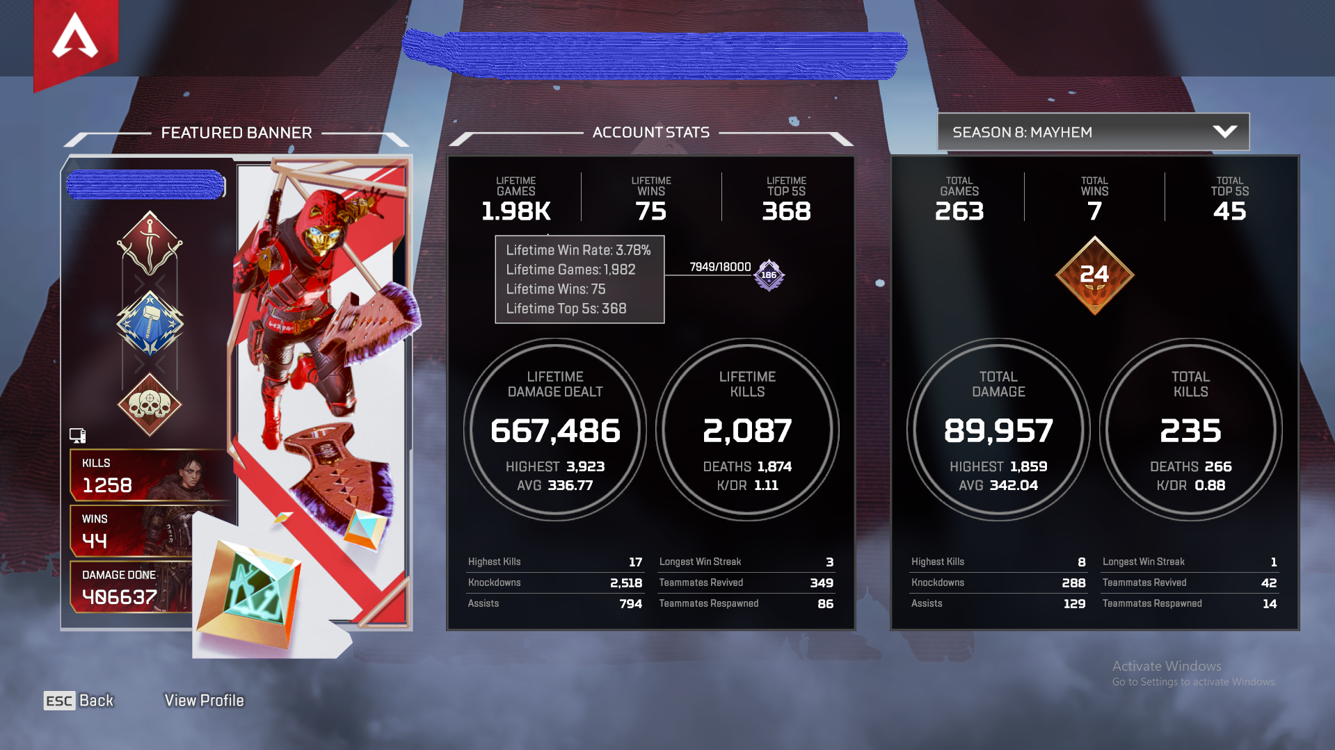 Selling - Apex Legend Wraith main with heirloom/ hellcat skin/bp S7/S8 ...