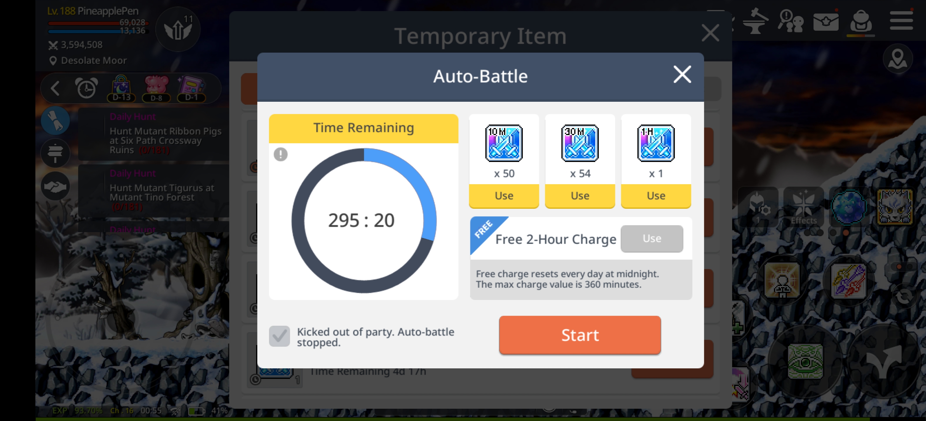 Selling - Maplestory m rank 56 lvl 188 Bow Master 2 bil+ meso 330 ...