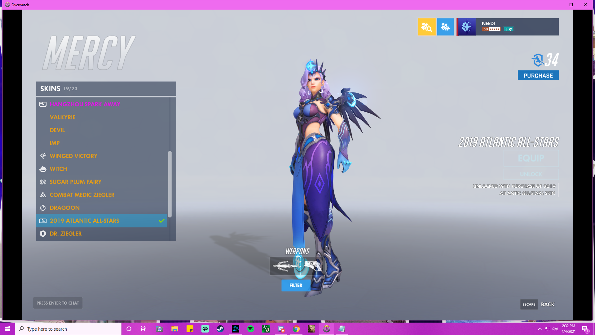 SOLD - Illidan genji, atlantic mercy (10 mvp/allstar skins) masters acc ...
