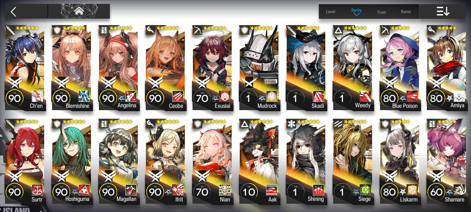 SOLD - Arknight EN 16 *6 (Nian,Chen,Ceobe,Surtr,Mudrock) 24 E2,21 M3, 7 ...