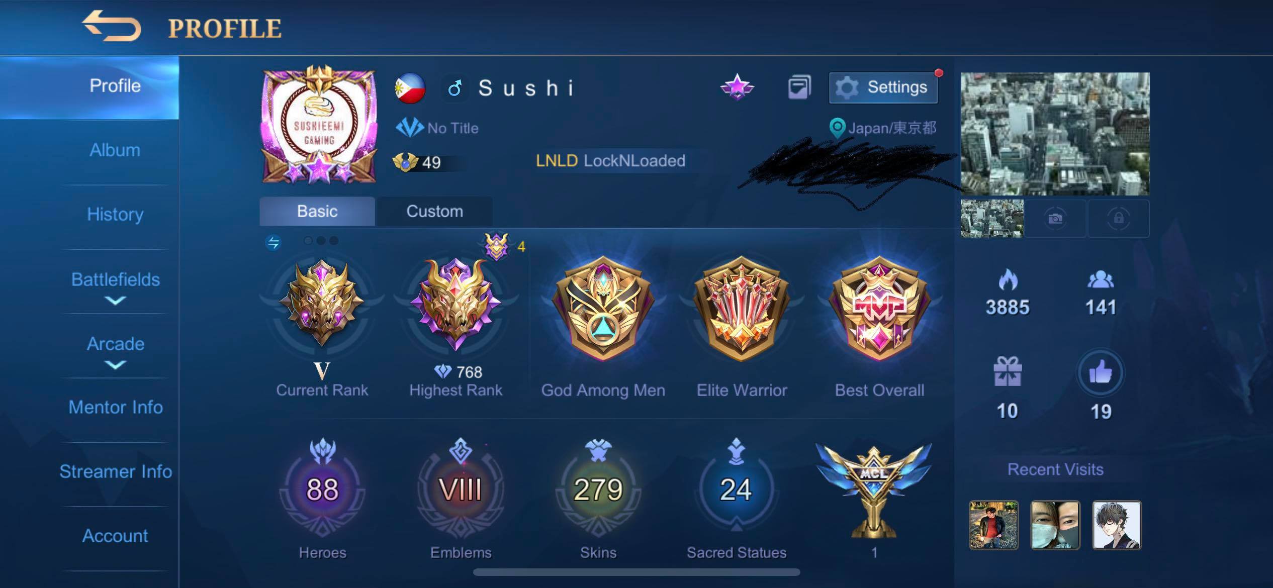 Mythic, 8 Max Emblems, 88 Heroes and 277 Skins Legend, Collector, Epic ...