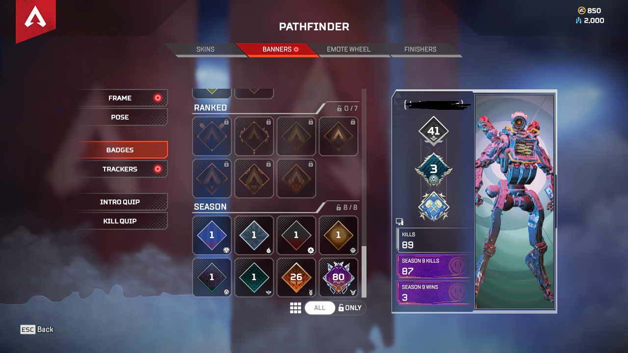 SOLD - Apex legends PC account S9 battlepass DIAMOND lifeline edition ...