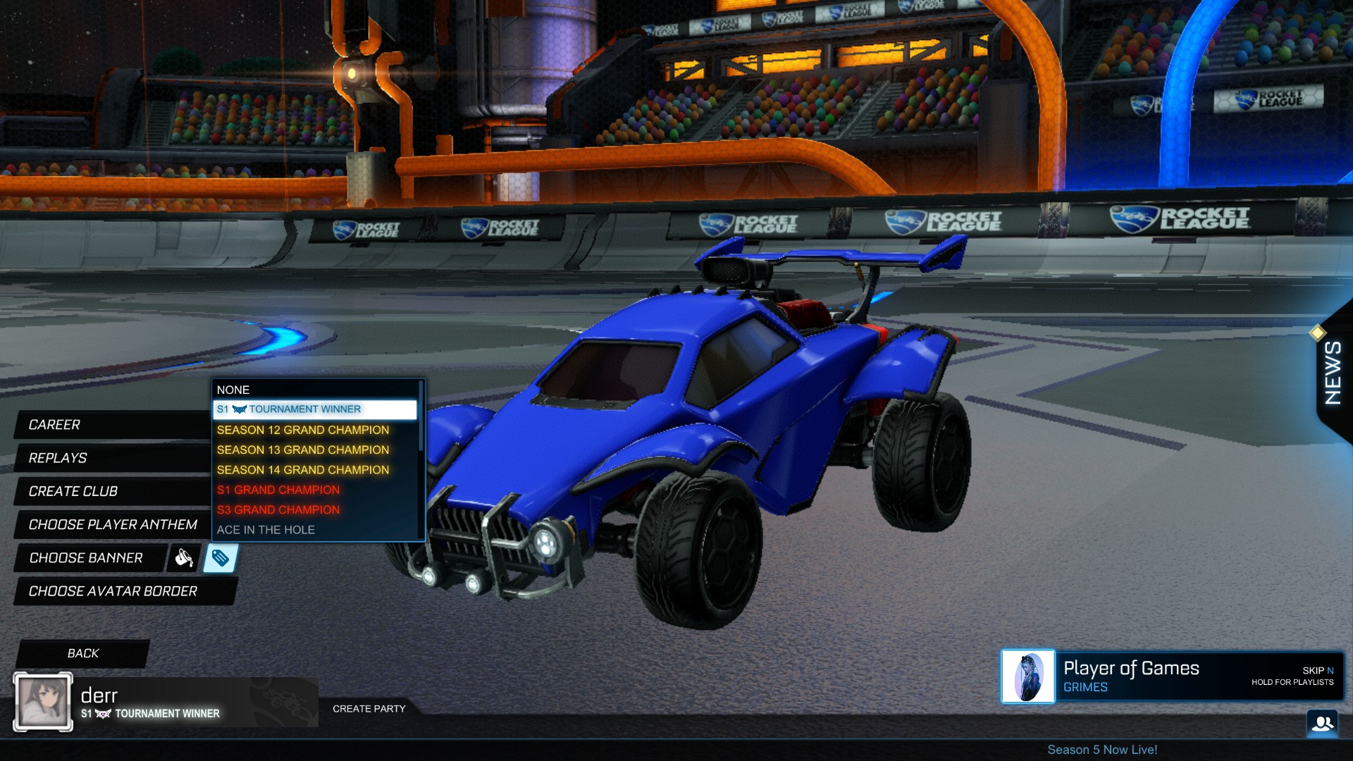 BOUGHT - Rocket League Account With 2 Red & 3 Yellow gc titles & S1 SSL ...