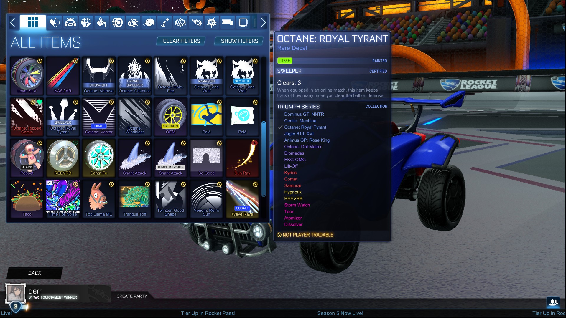BOUGHT - Rocket League Account With 2 Red & 3 Yellow gc titles & S1 SSL ...