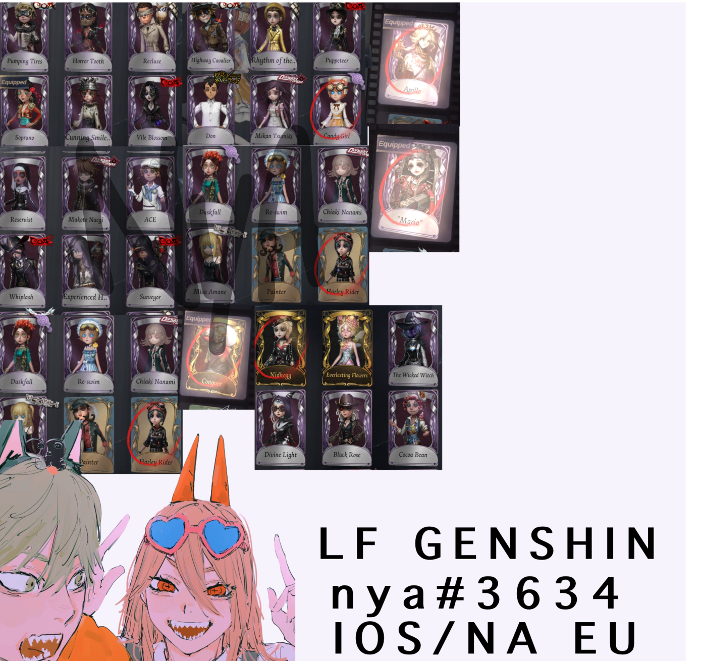 Trading - idv crossover skins acc lf genshin | EpicNPC Marketplace