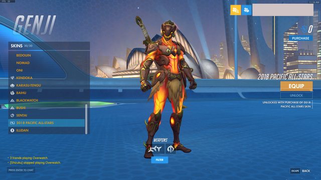 Selling - STACKED lvl 196 l Genji Pacific all stars, Doomfist Thunder ...