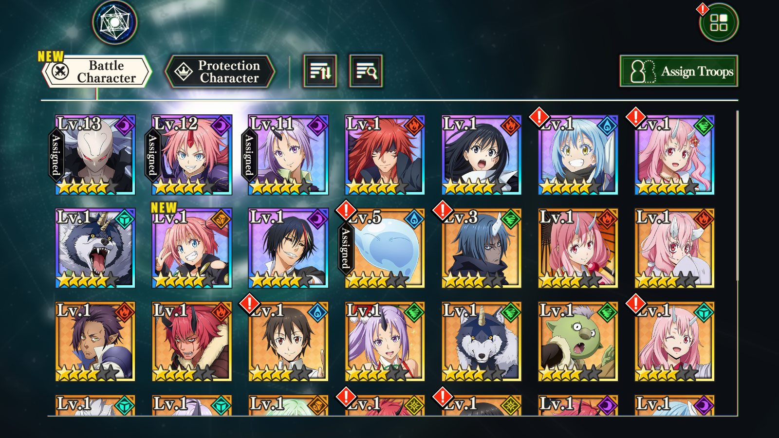 SOLD - [NA]starter guy crimson shizu diablo d.milim+P.rimuru ifrit ...