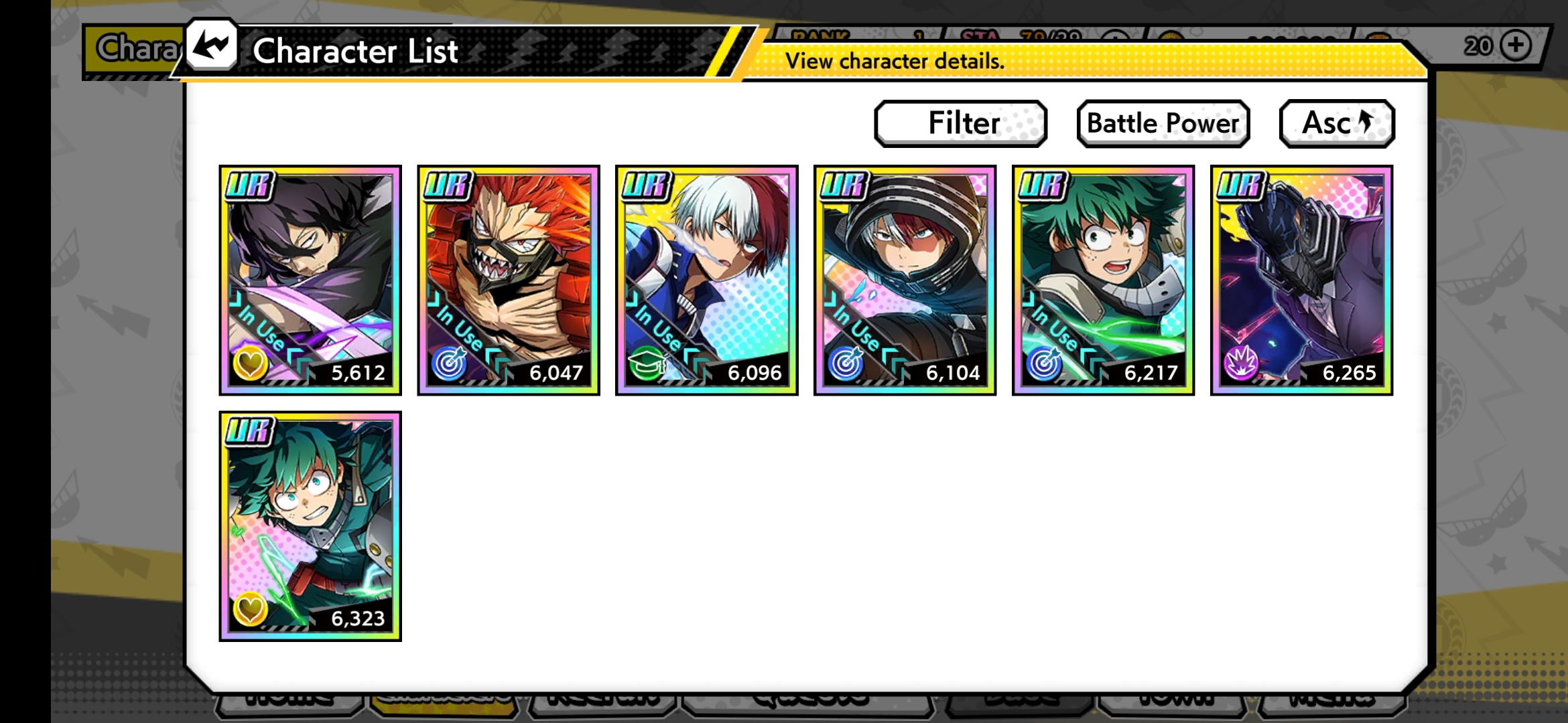 SOLD - Starter UR x7 +1Memo(Whm todoroki,B deku,B kirishima,Aizawa,G ...