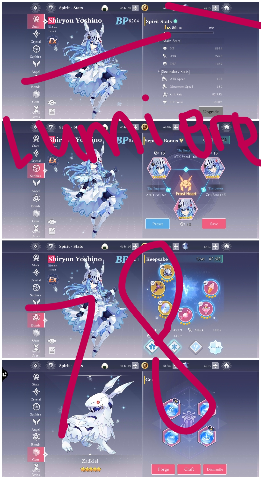 Selling - Shiryon Yoshino EX Fullset 6 Star Sephira + Full SS Gem ...