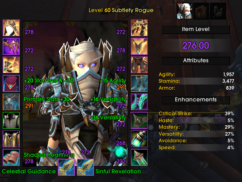 SOLD - Rogue 276 ilvl | 4set Tier | Mage Tower Set | Wod Cm Gold ...