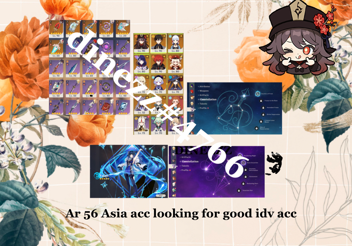 Trading a Genshin 19x5 acc for good idv account dm for more info ...