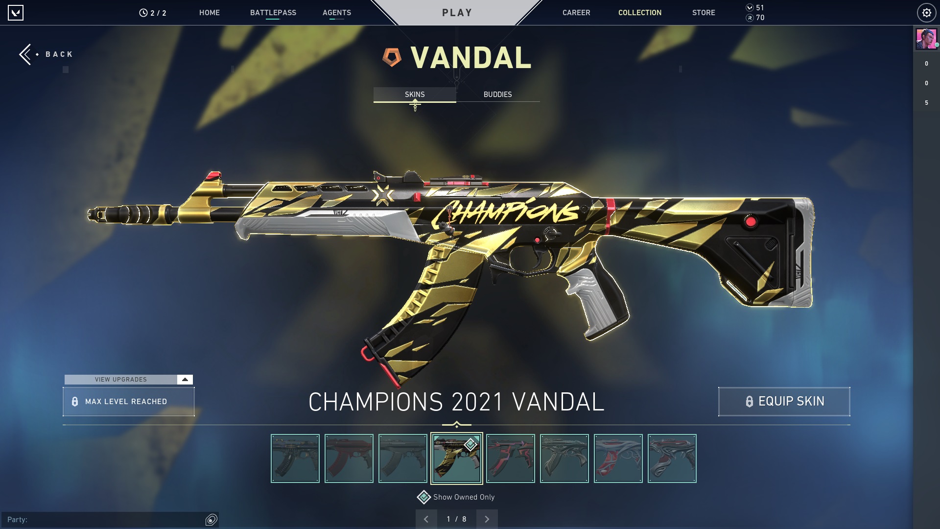 SOLD - [95 total skins - 13 Premiums] Champions Vandal + RGX Blade ...
