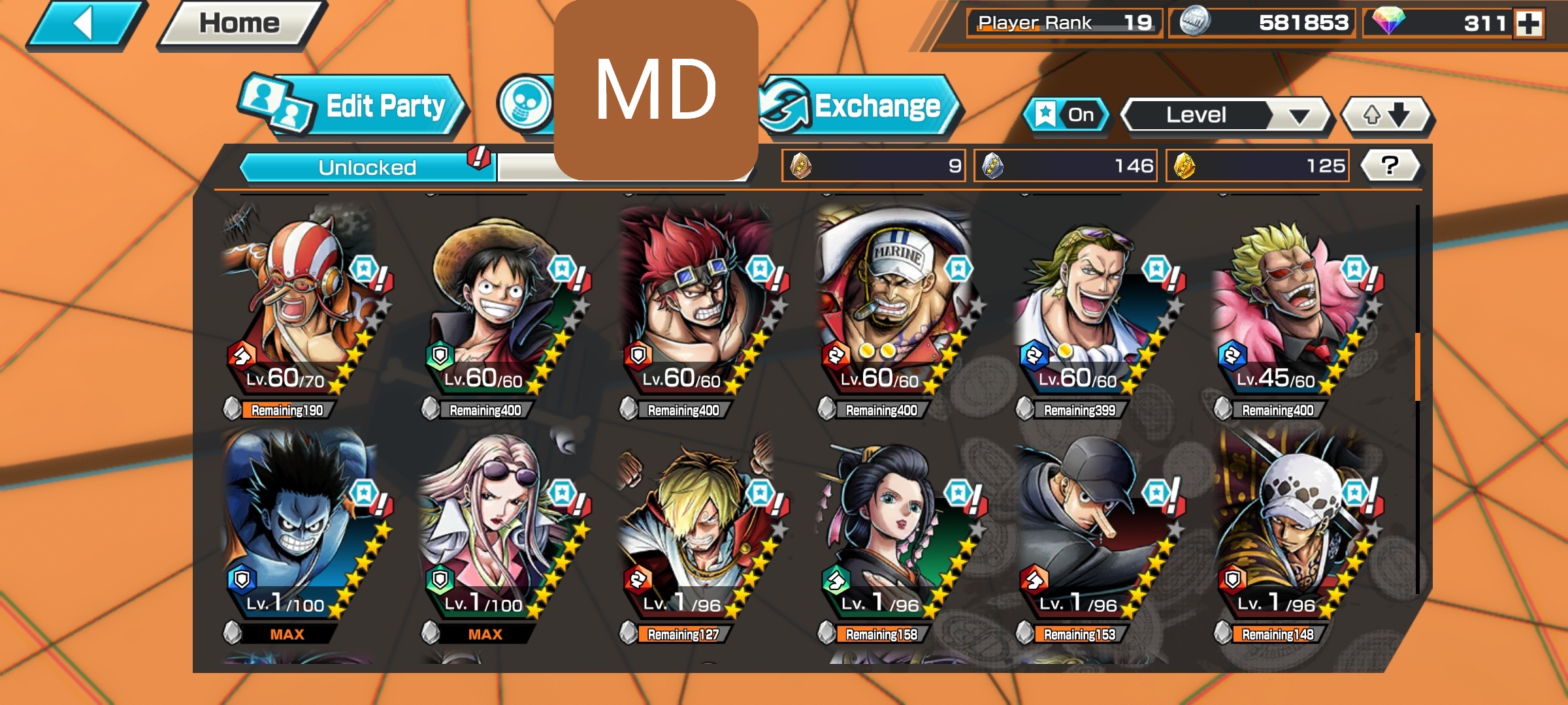 Selling - 40$ 411💎 OPBR acc 4 ex(new shanks akainu zephyr roger)lot BF ...