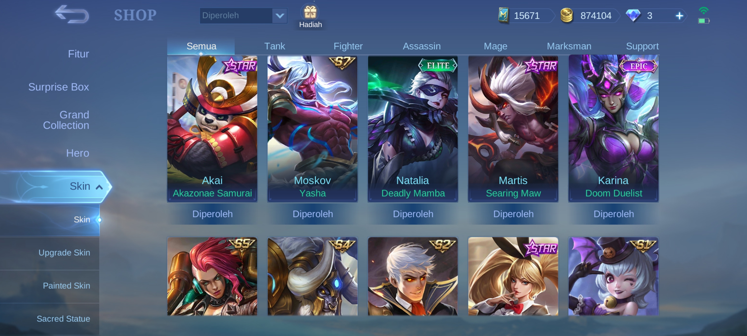 SOLD - MLBB acc |max hero max emblem 311 Skin| Legend Gusion, Fanny ...