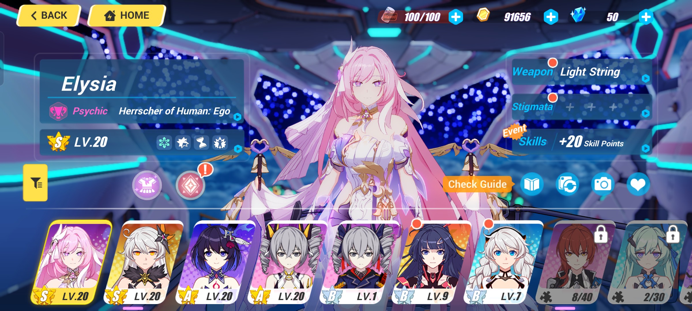 SOLD - Global NA | Starter Fresh Level 20 Herrscher Elysia + Hov + Starter Event $10 | EpicNPC ...