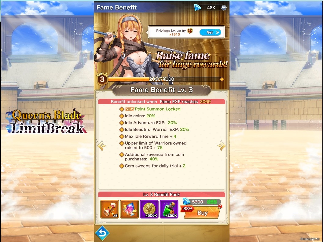 Queens Blade Limit Break account 3.5M Power + 22 spicy poses ($60 with ...