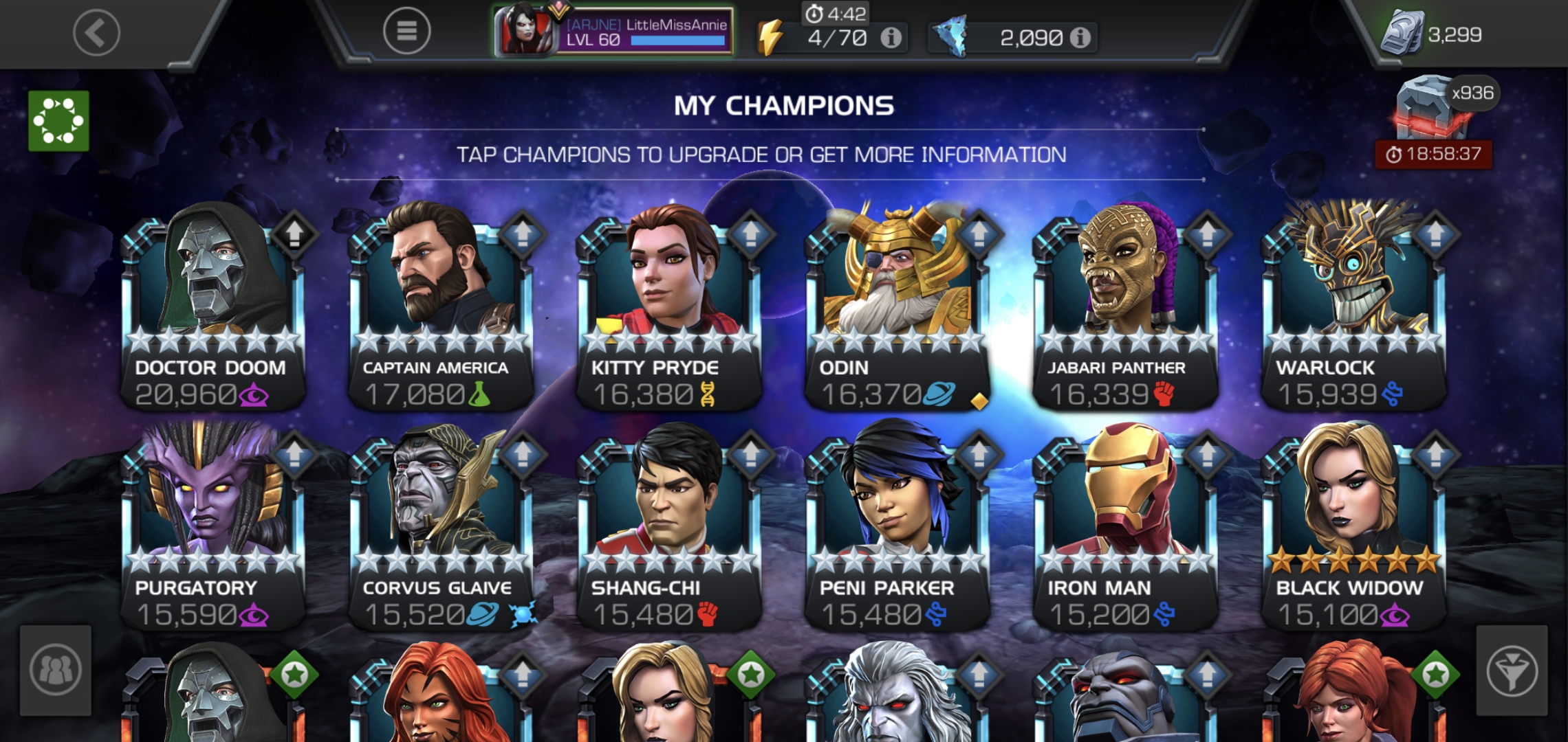 Mcoc account thronebreaker account 1.7mil for 200$ with kitty doom ...