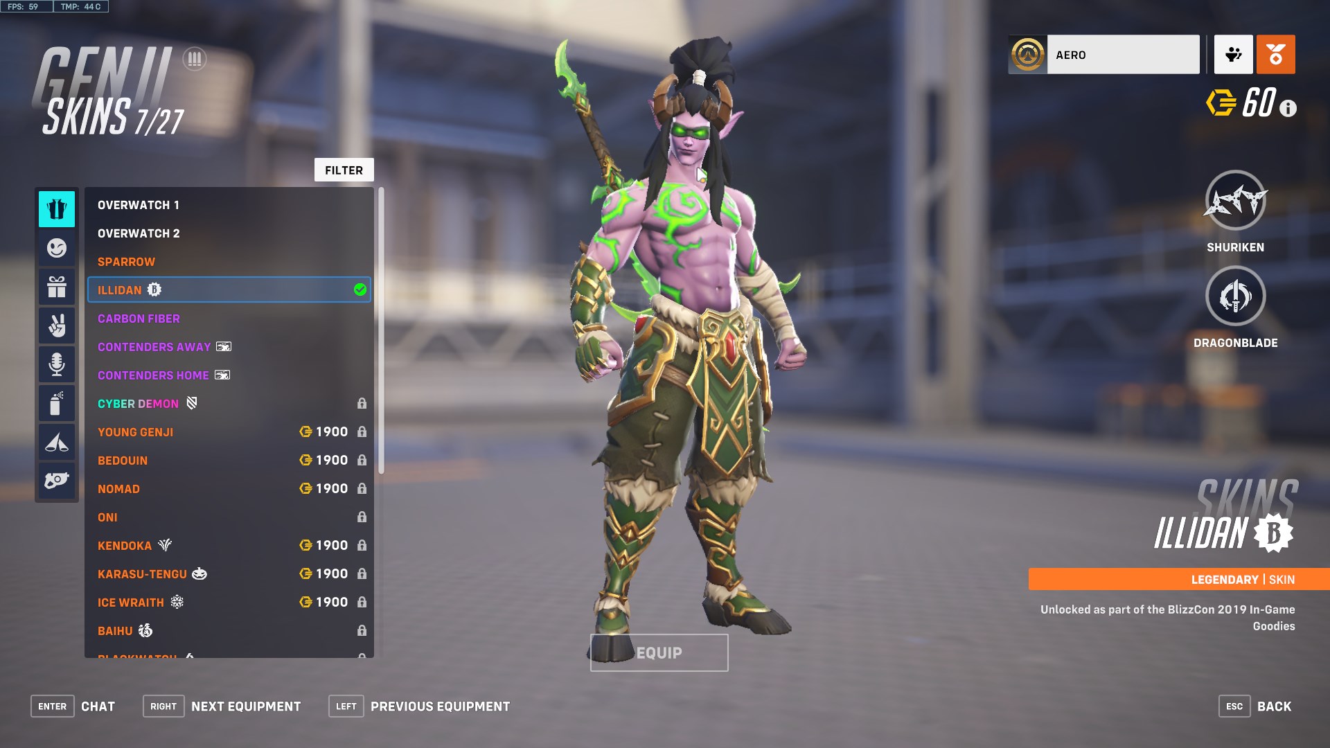 Selling - 22 Legendaries - Illidan Genji - Tyrande symmetra - Big wow ...