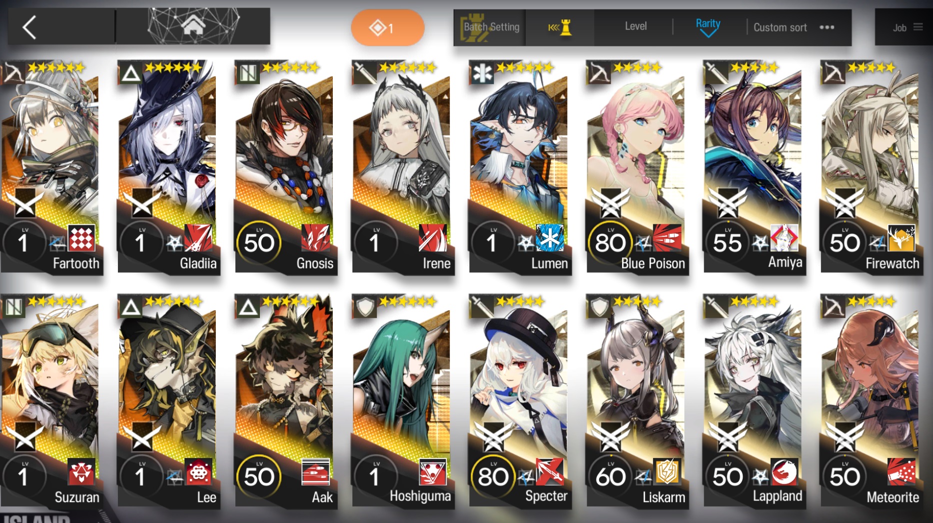 SOLD - Arknights EN | 41 6* 8 Limited, Meta + Goldenglow Horn, 48 E2 73 ...