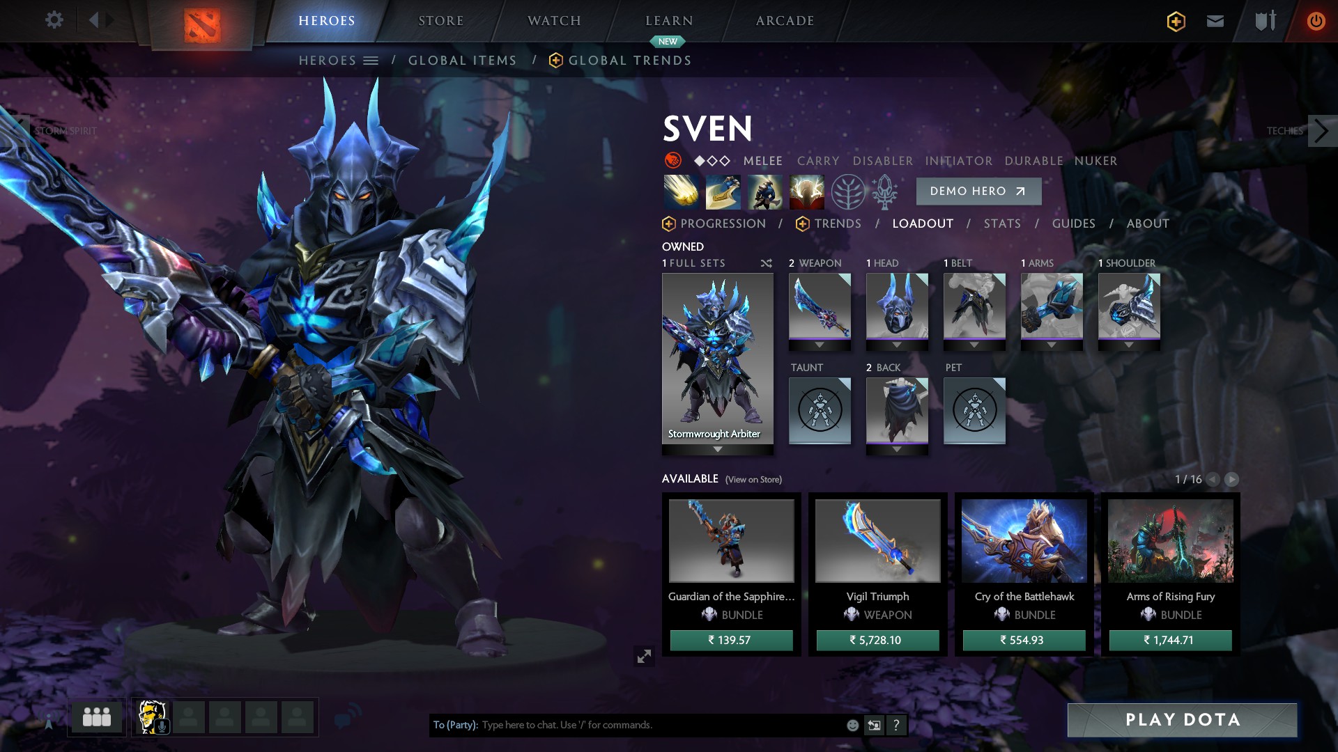 Dota account with TI6 prestige items and cache sets. | EpicNPC Marketplace